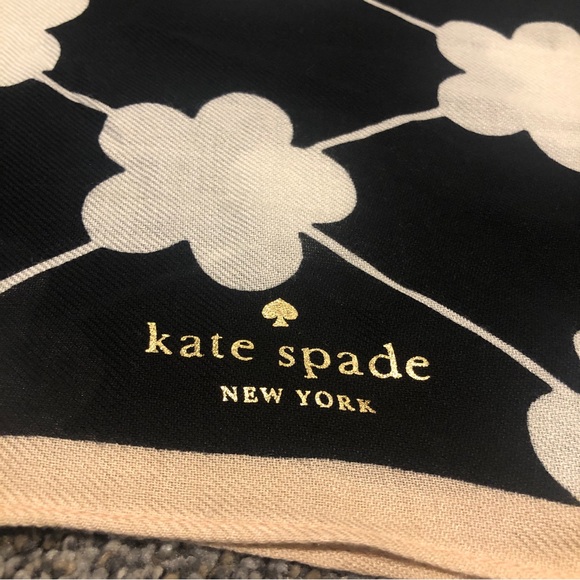 kate spade | Accessories | Kate Spade Infinity Scarf Womens Black White ...